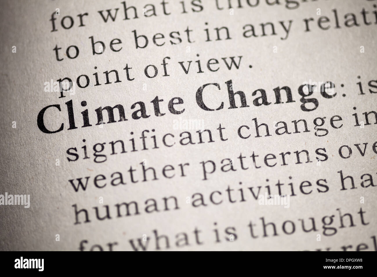 Fake Dictionary, Dictionary definition of Climate Change Stock Photo ...