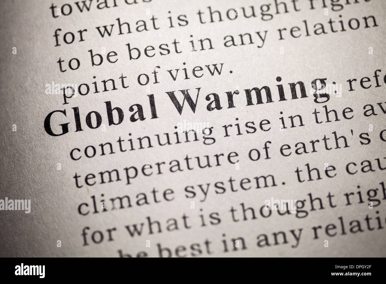 Fake Dictionary, Dictionary definition of Global Warming Stock Photo ...