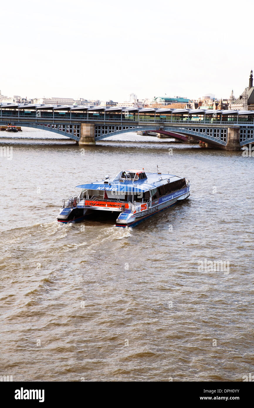Thames Clipper, Blackfriars Bridge, from the Millennium Bridge, London ...