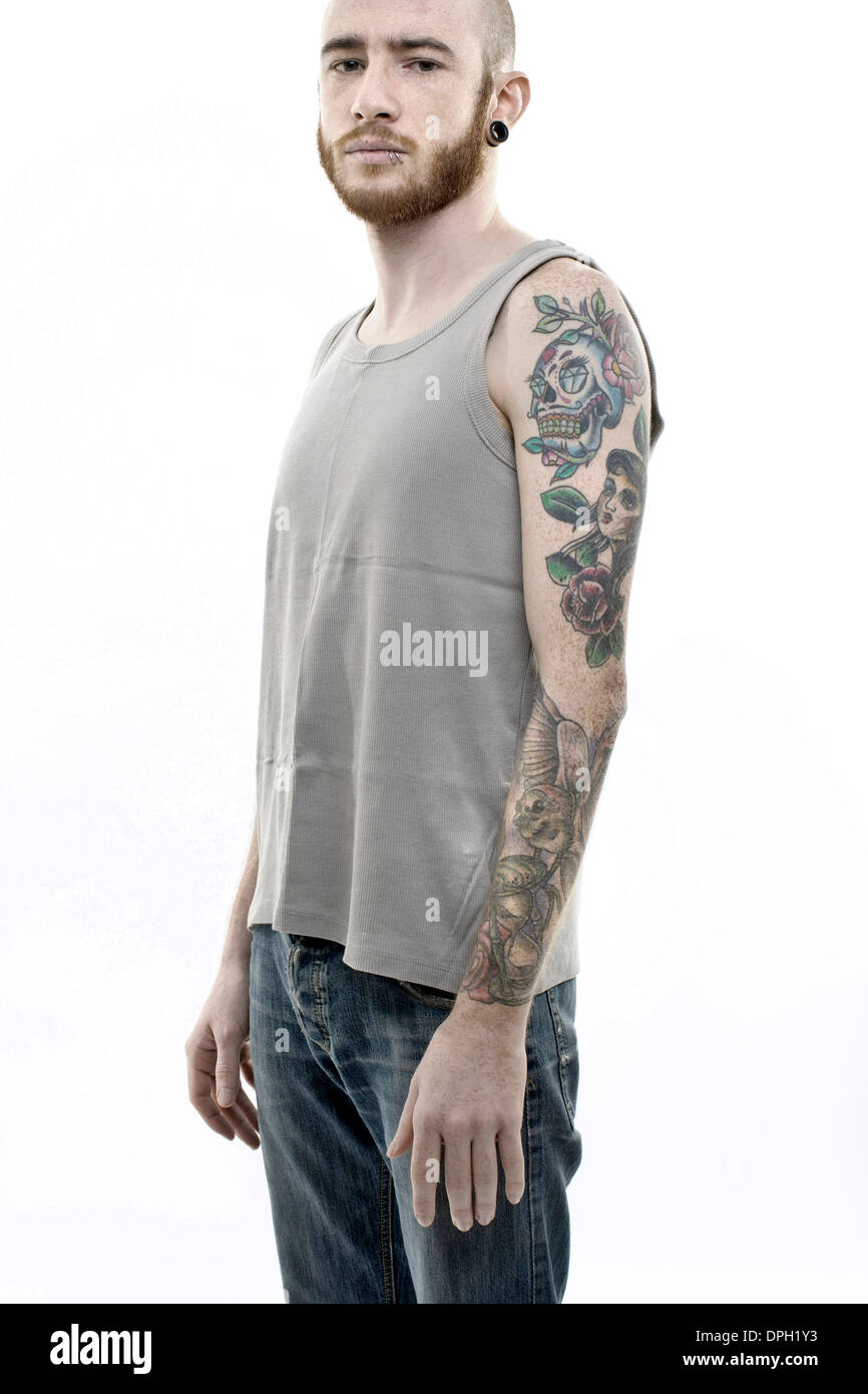 Young tattooed man Stock Photo - Alamy
