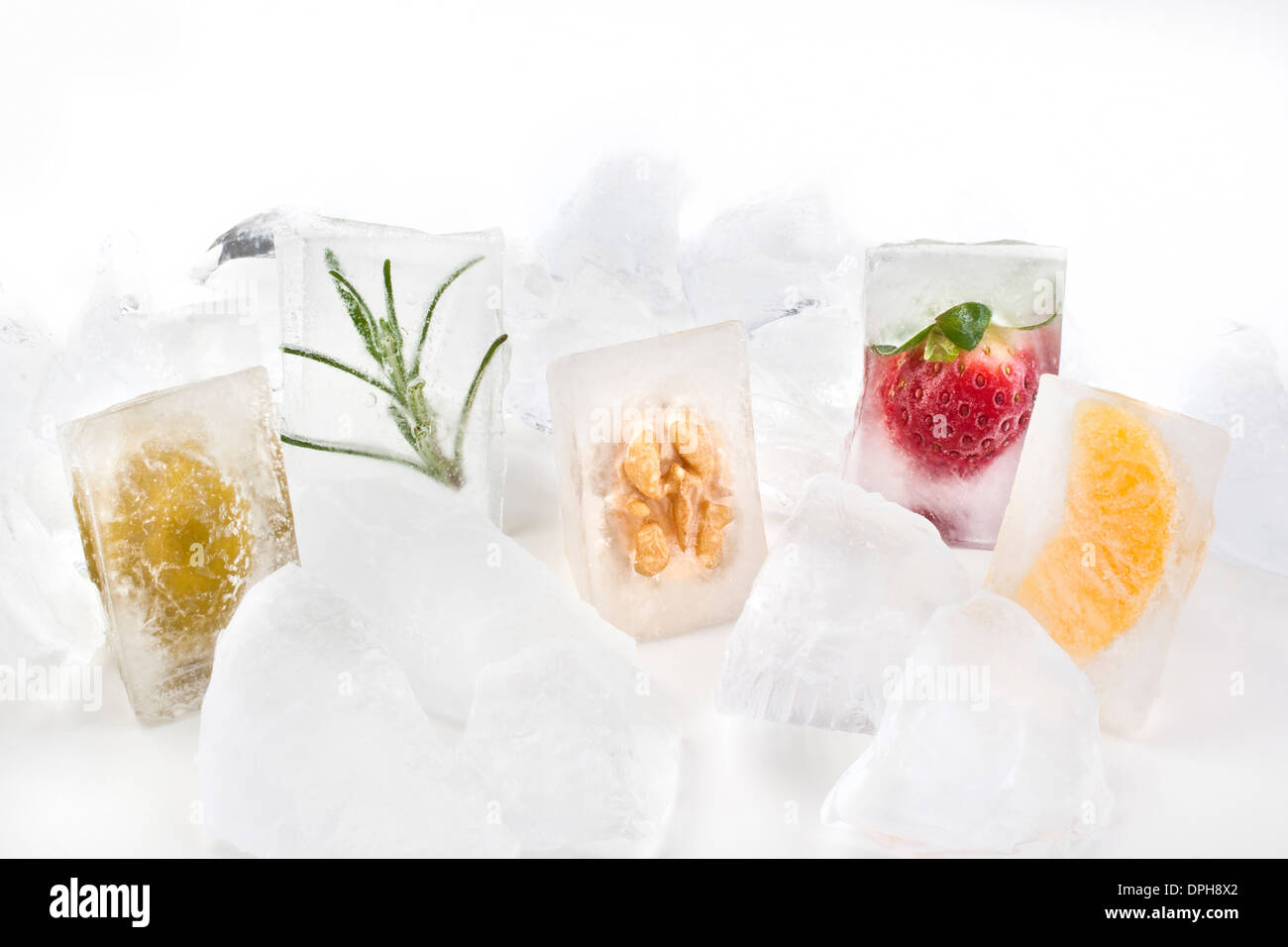 Ice cubes with vegetables Stock Photo - Alamy