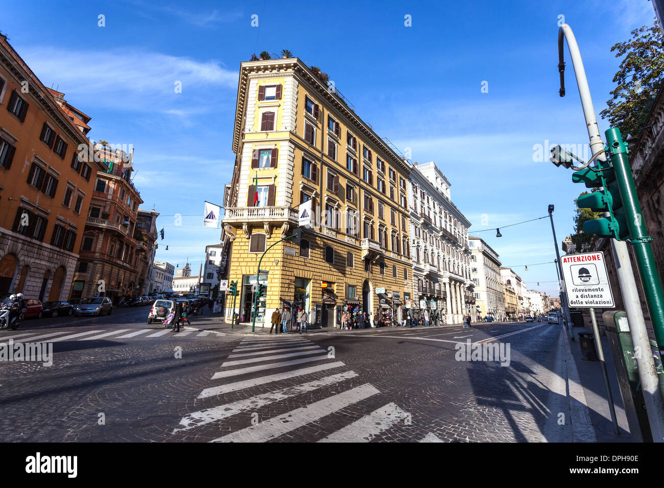 Via Nazionale street scene, Rome, Italy Stock Photo - Alamy