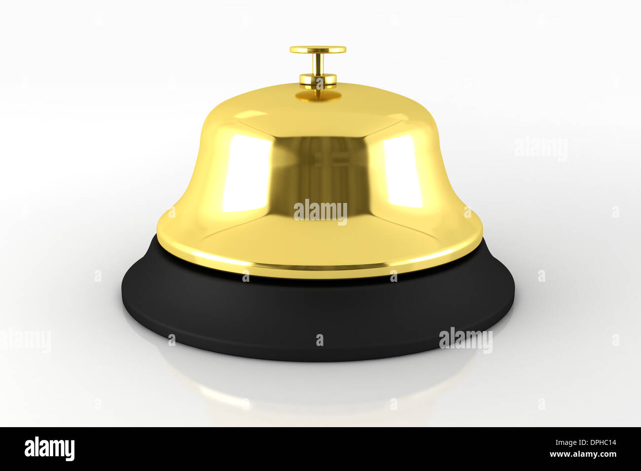 Golden Reception Bell 3D Render Illustration. Hotel Reception Bell ...