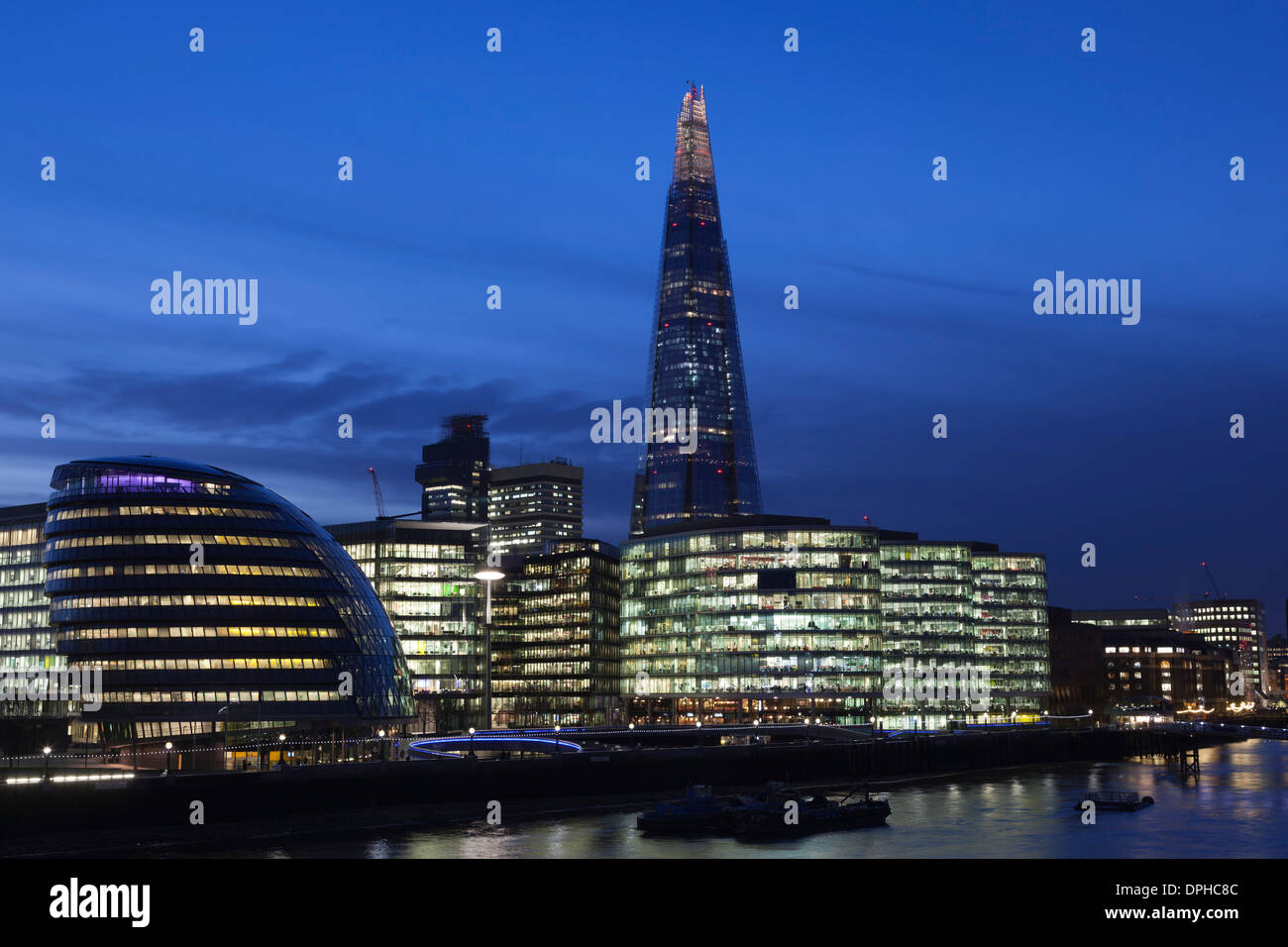 More London Riverside with the Shard and City Hall at dusk, London ...