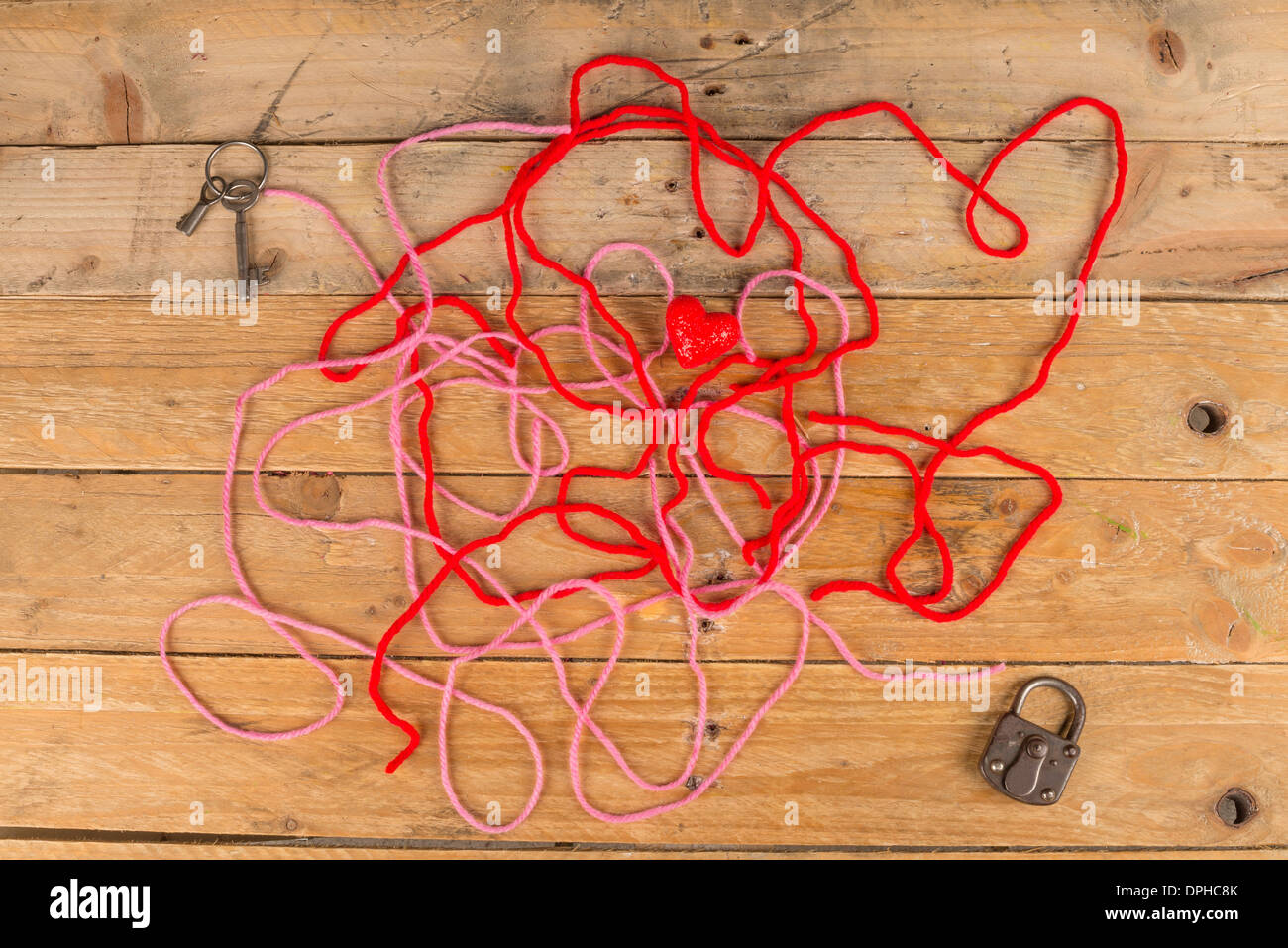 Entangled love, a still life with a Valentines day concept Stock Photo ...