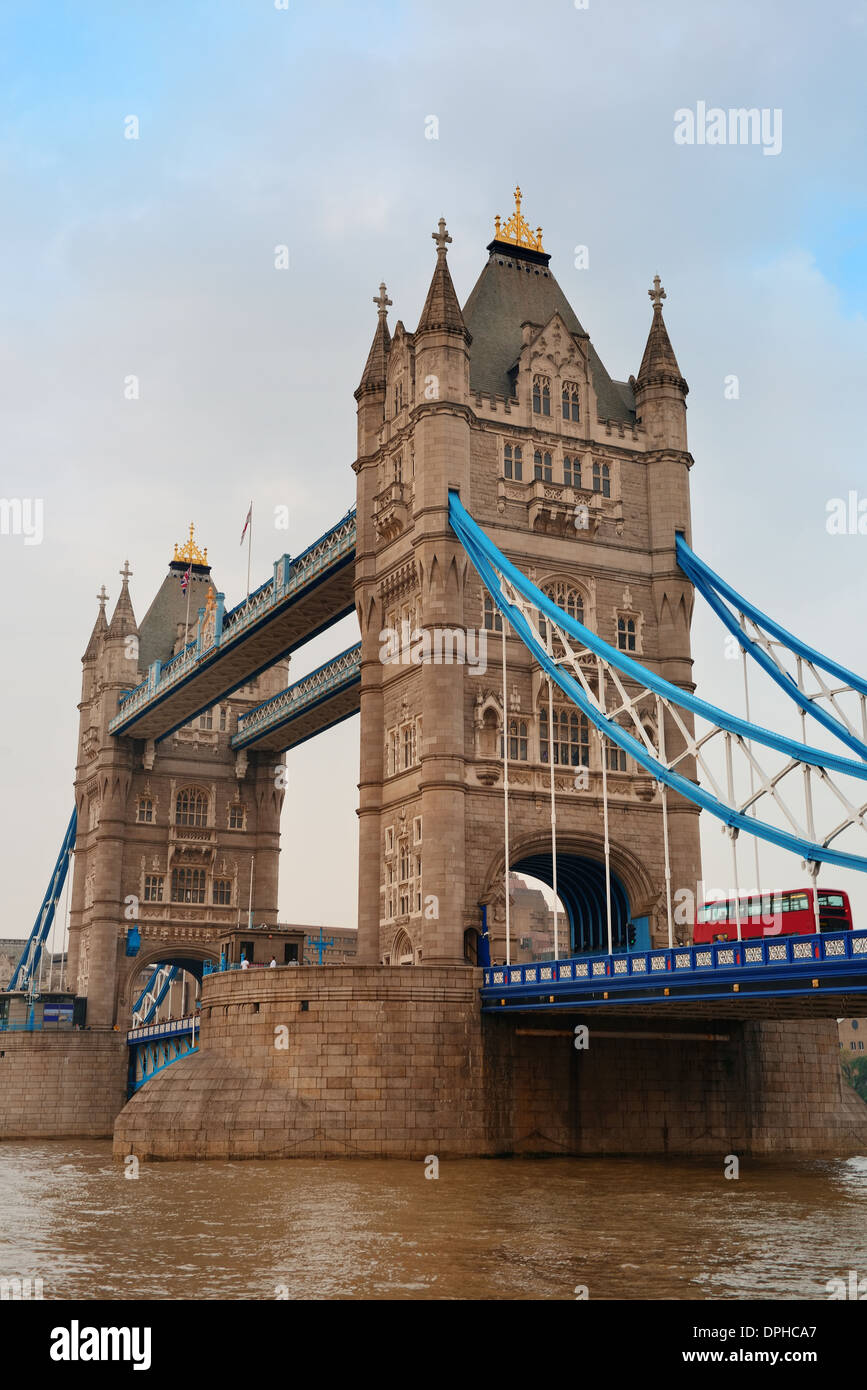 Tower Bridge in London over Thames River as the famous landmark Stock ...