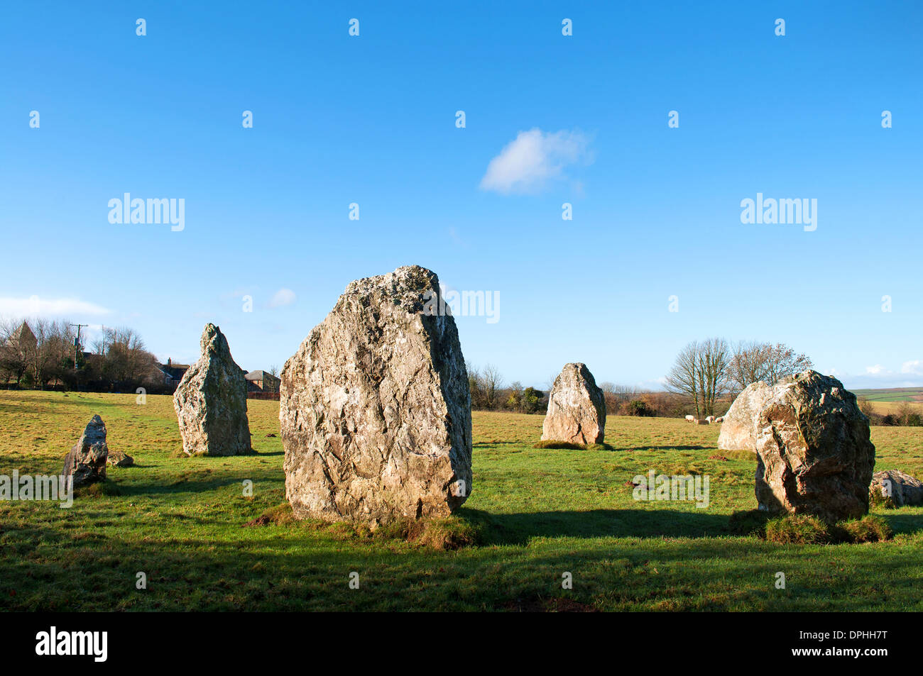 Duloe stone circle, Cornwall, UK Stock Photo - Alamy