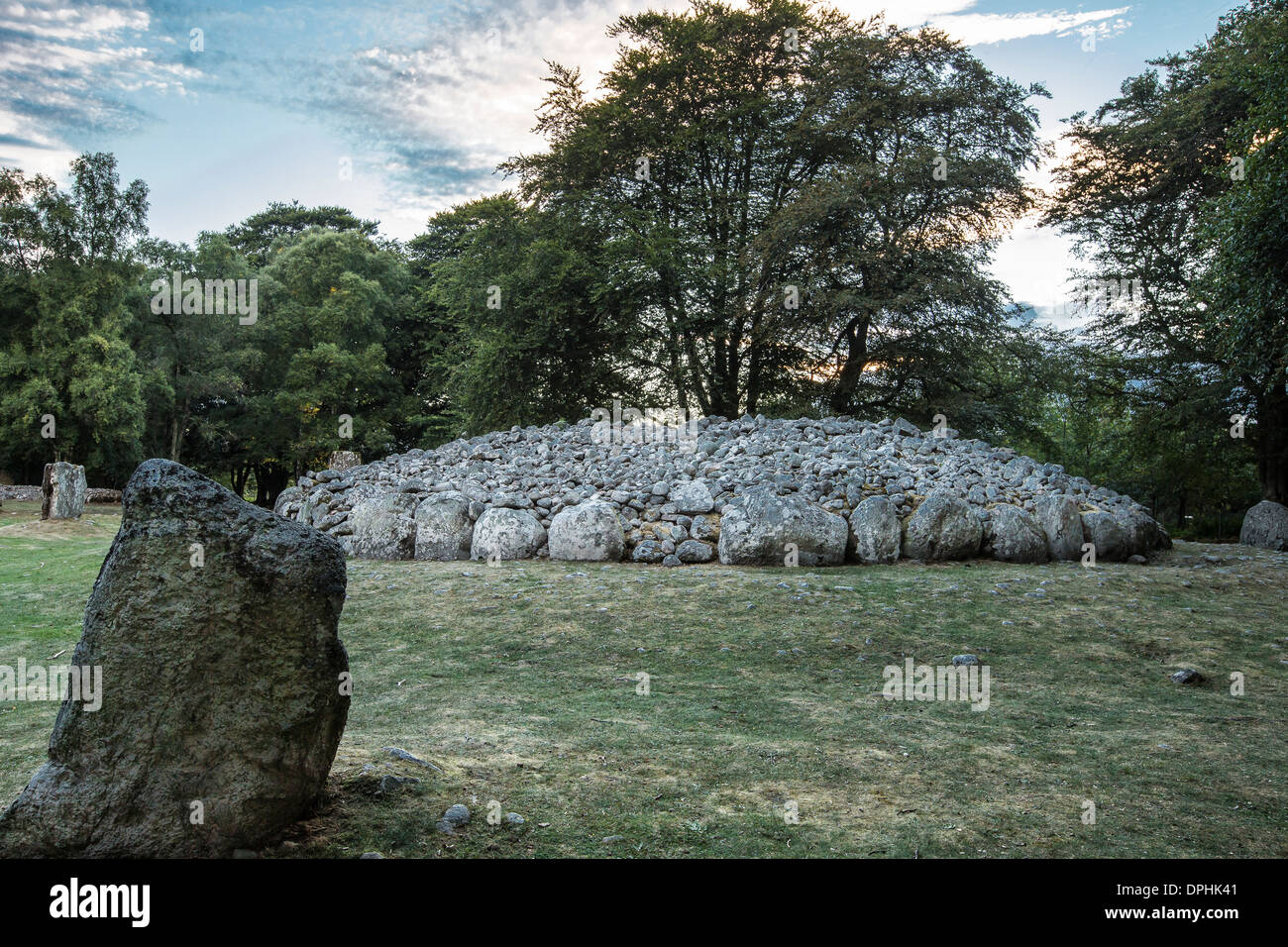 Neolithic Burial Cairns at Clava Cairns near Culloden in Inverness ...