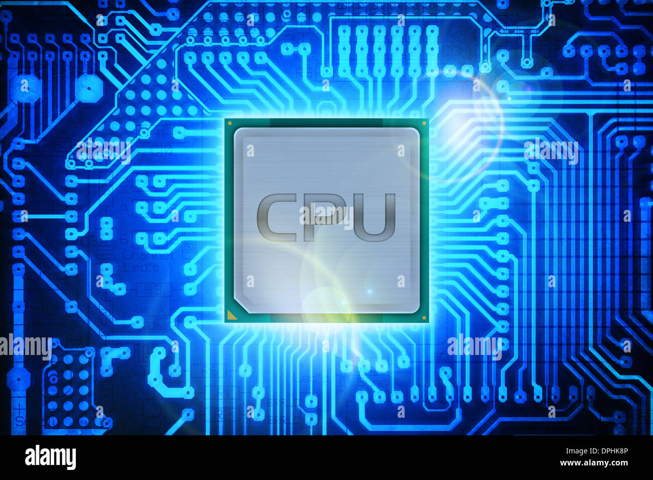 Computer Processor on Circuit Board Background. Computers Technology ...