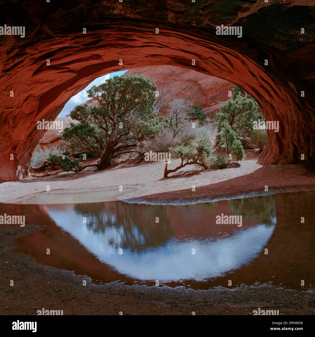 Navajo Arch Reflection Stock Photo - Alamy
