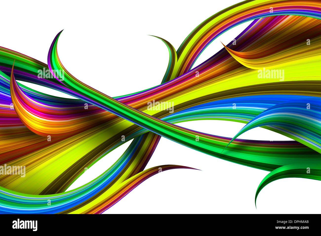 Abstract colourful iridescent figures isolated on white background ...