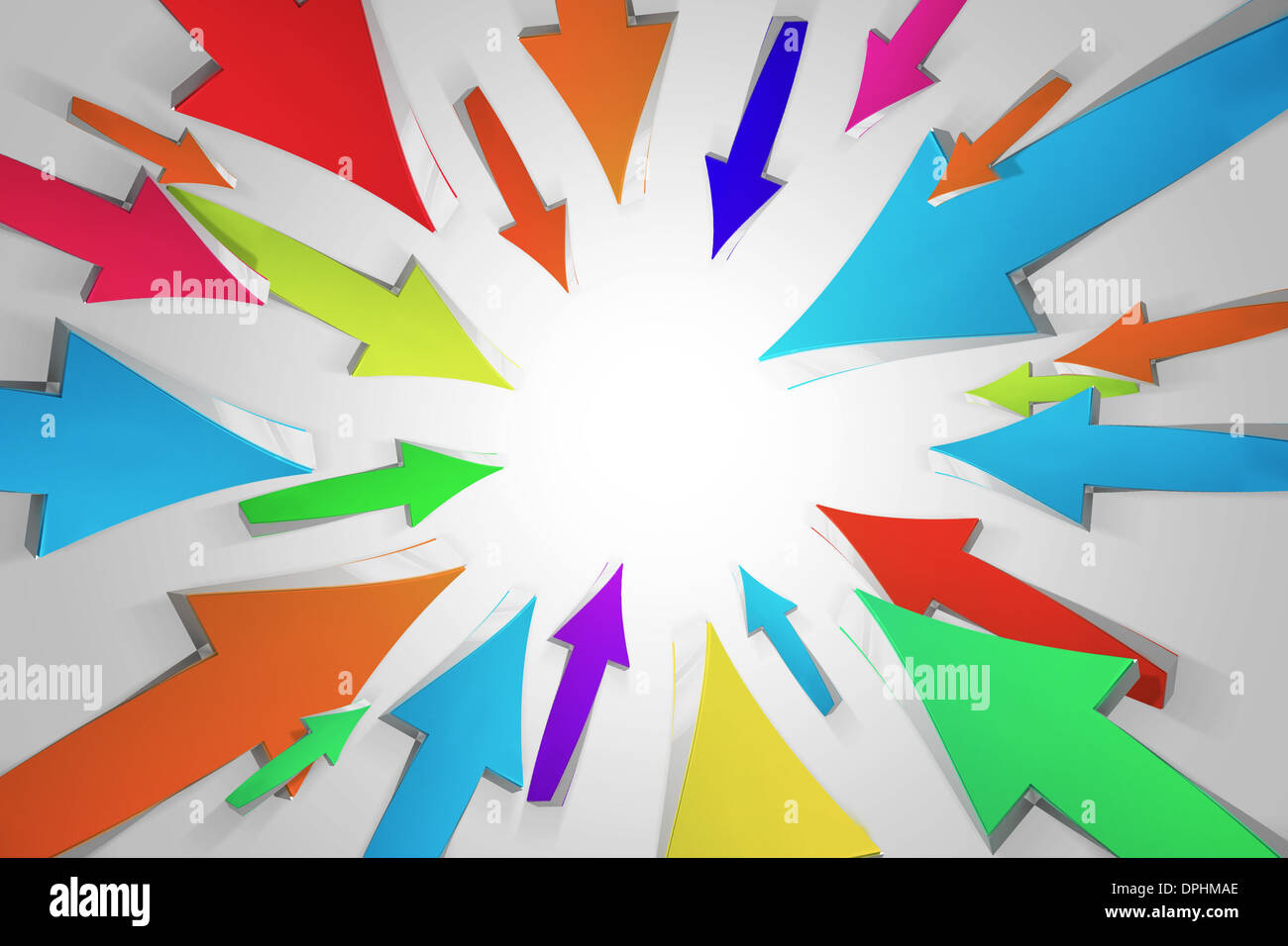 Arrows Targeting Concept. Colorful Arrows Pointing Spot Concept ...