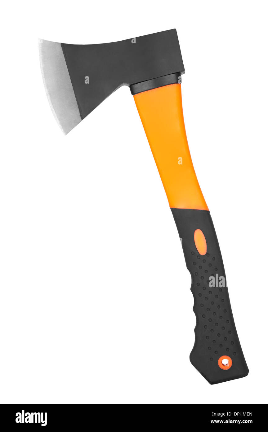 New orange axe isolated on white background Stock Photo - Alamy