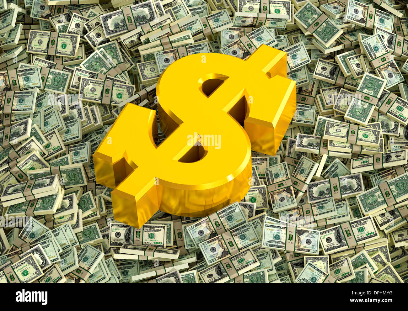 Golden Dollar Sign Stock Photo - Alamy