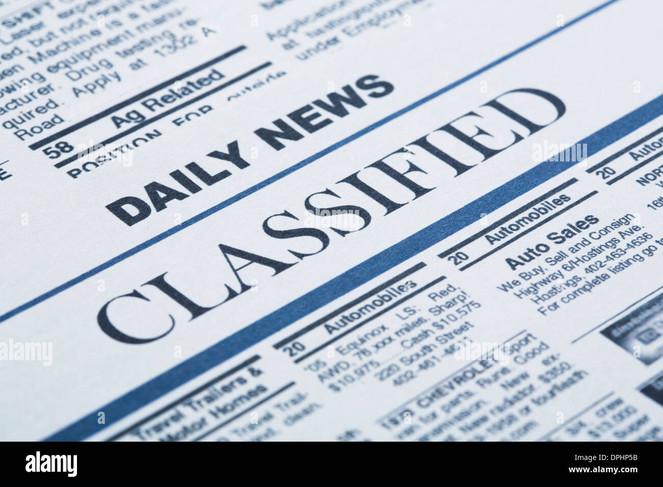 Newspaper page with ad hi-res stock photography and images - Alamy