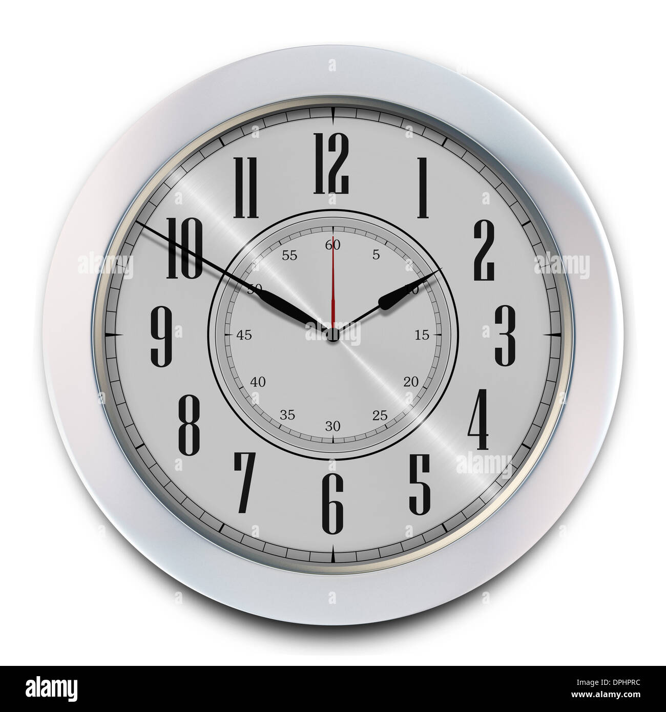 Elegant Modern Office Wall Clock Isolated on White. 3D illustration ...