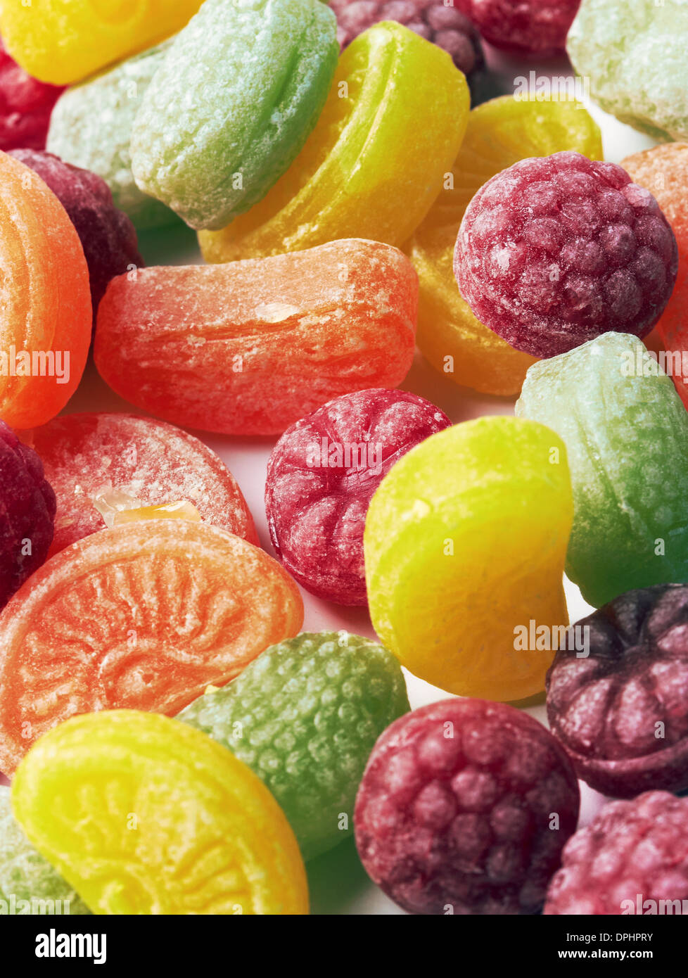 colorful candies on white background Stock Photo - Alamy