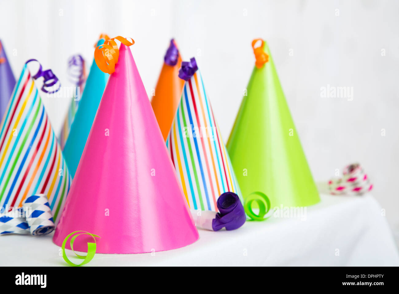 Party hats, close-up Stock Photo - Alamy