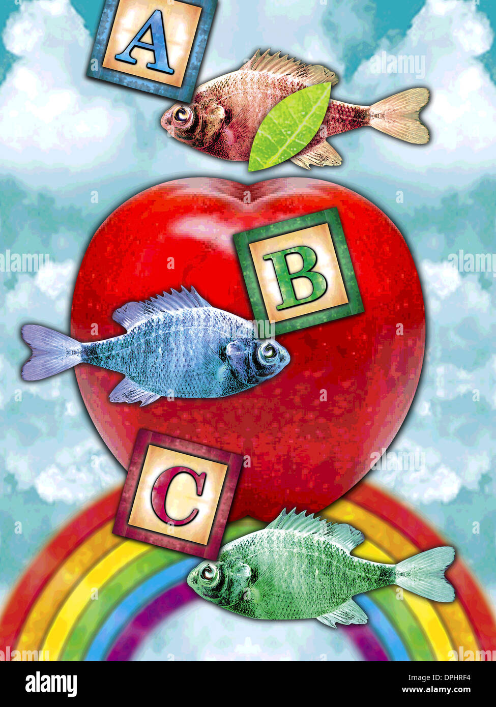 Flying apple illustration hi-res stock photography and images - Alamy