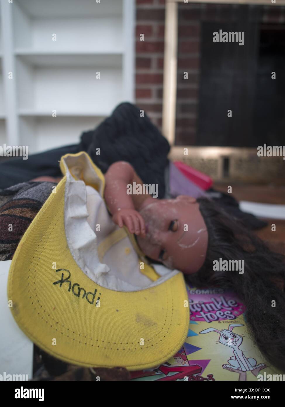 Richmond, Virginia, USA. 30th Sep, 2013. Messy living room, toy dolls ...