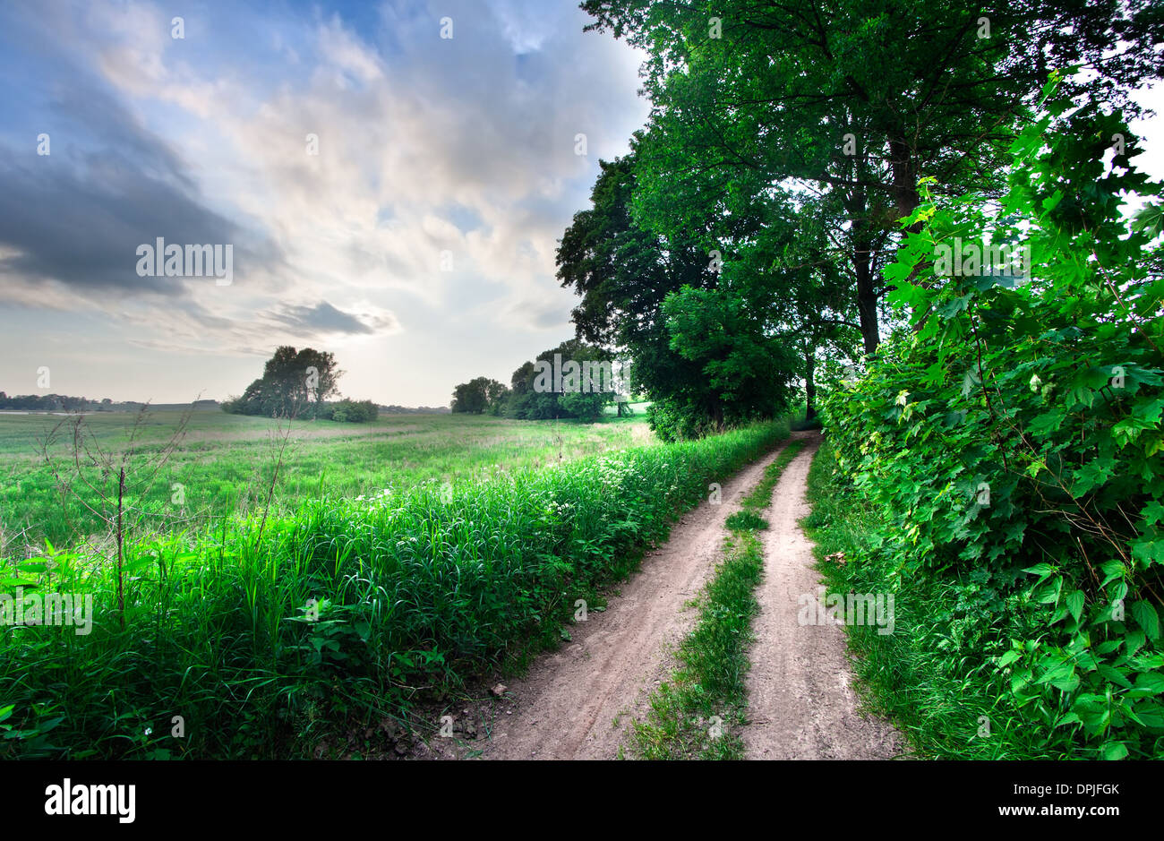 rural sandy road at sunrise Stock Photo - Alamy