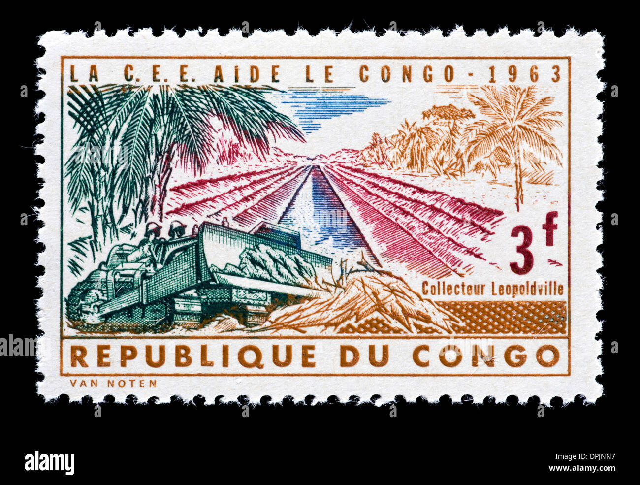 Congo Flag Stamp
