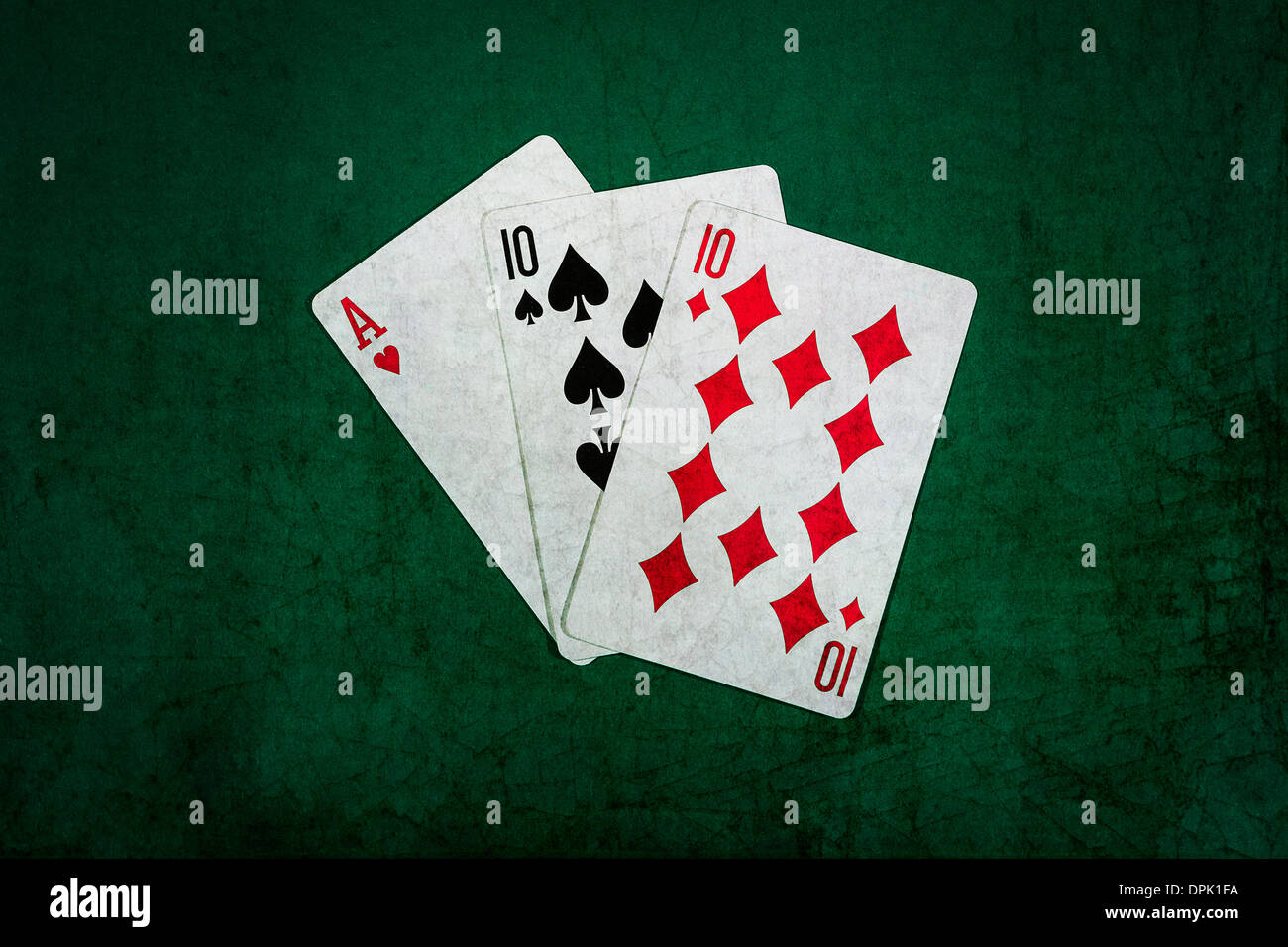 Twenty One 4. Closeup view of playing cards forming the blackjack ...