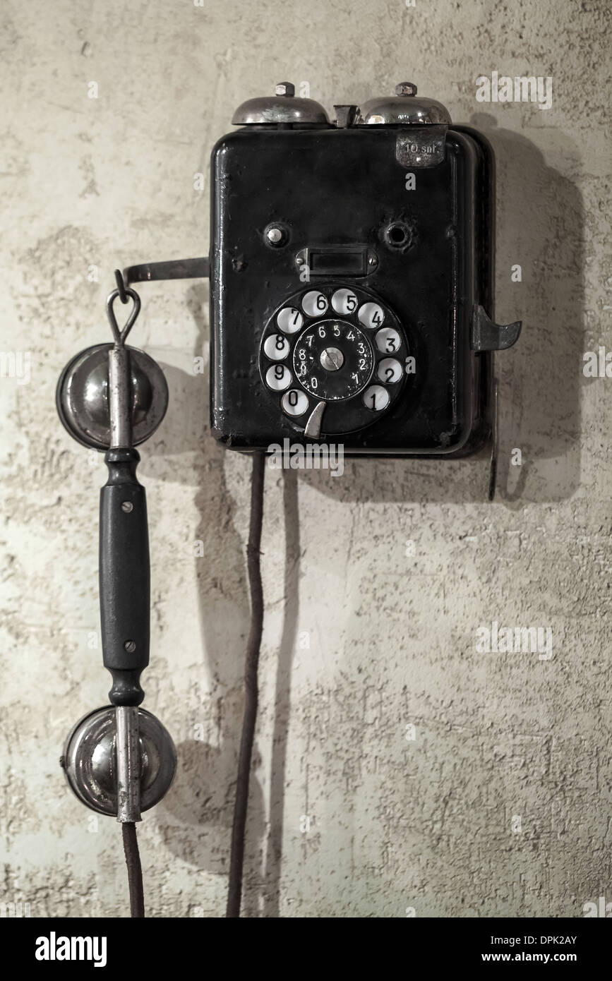 Wall hanging telephone hi-res stock photography and images - Alamy