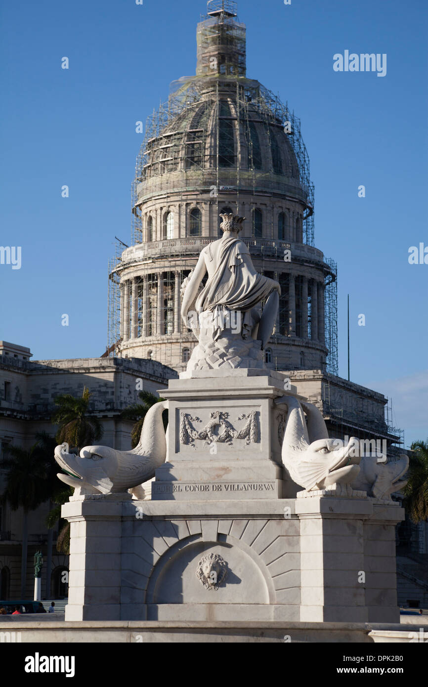 El Capitolio, or National Capitol Building undergoing restoration in ...