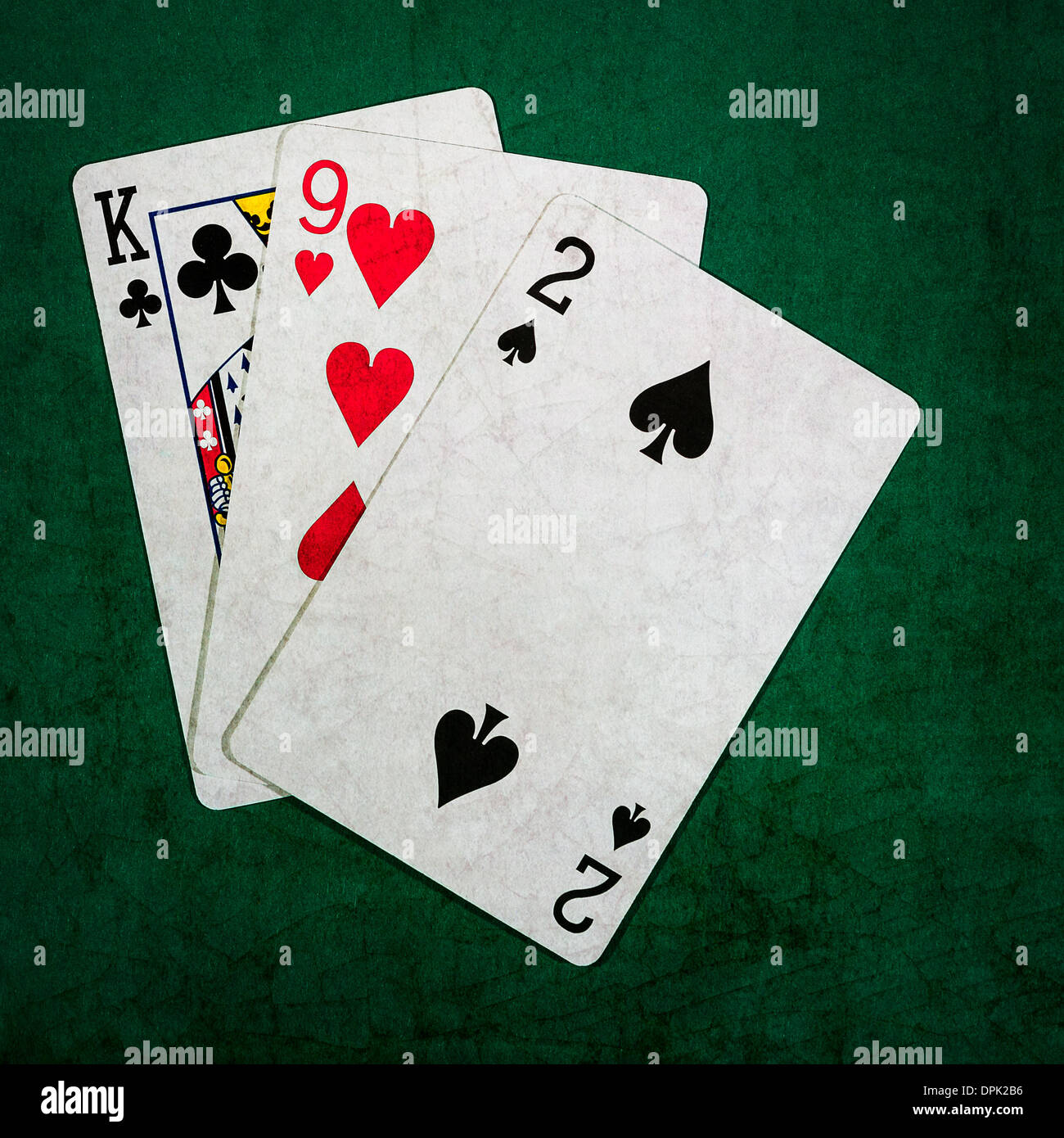 Twenty One 5 - Square. Closeup view of playing cards forming the ...