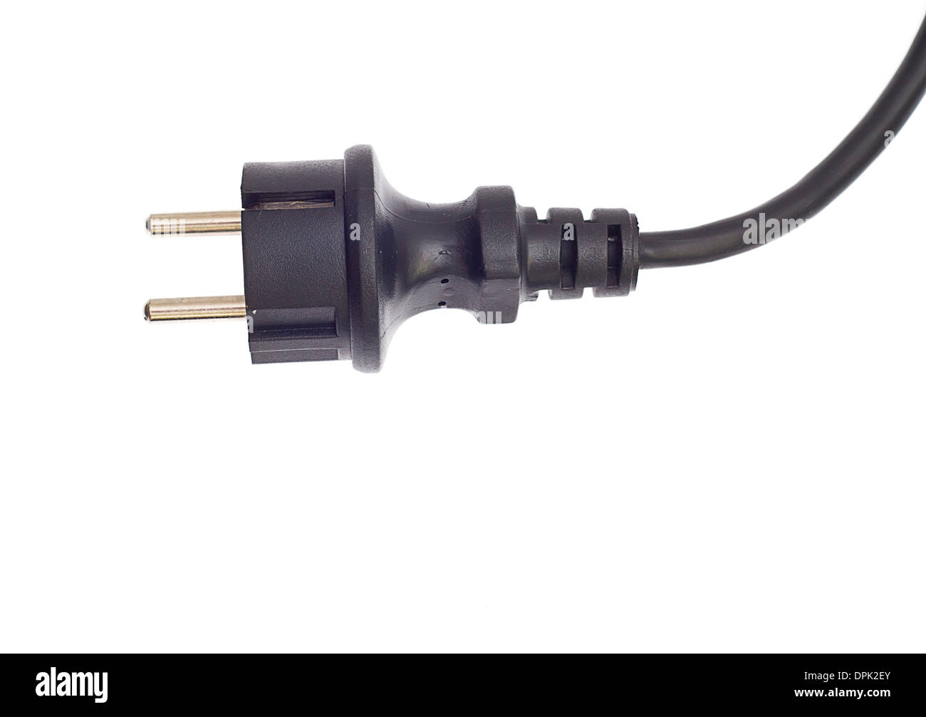 Black electric cable isolated on white Stock Photo - Alamy