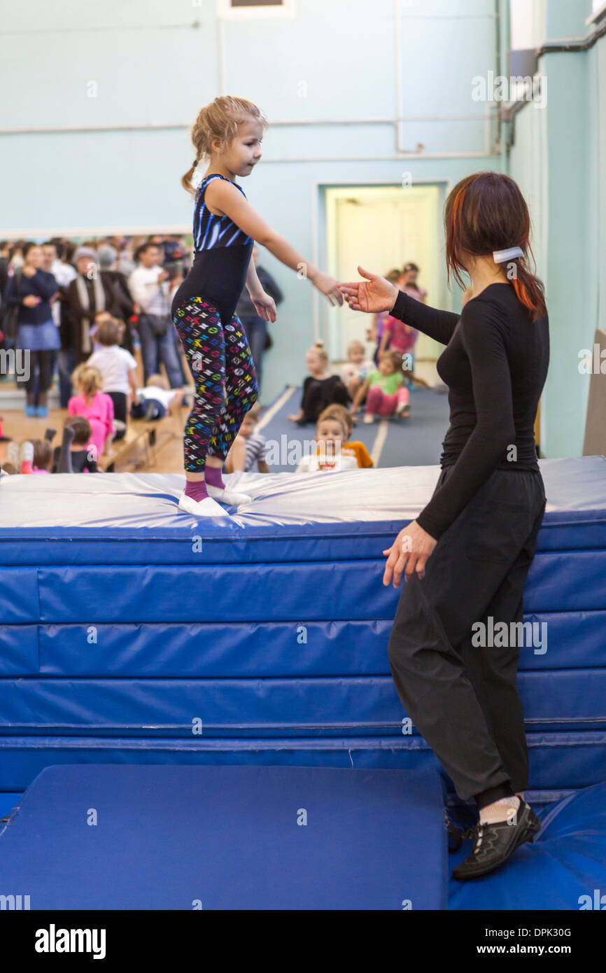 Russian sport school for children, gymnastic. Open lesson for parents ...