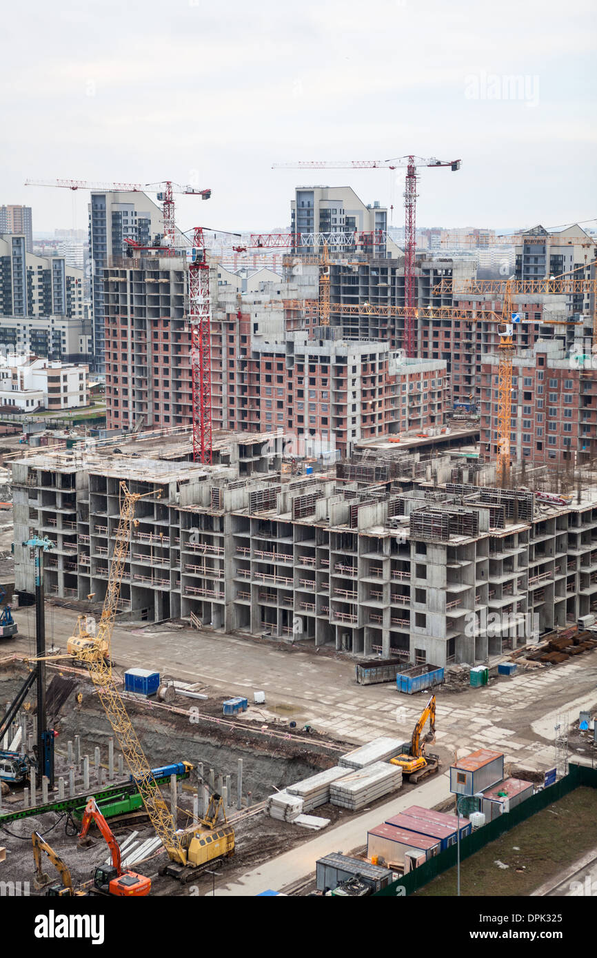 Building site with foundation works Stock Photo - Alamy