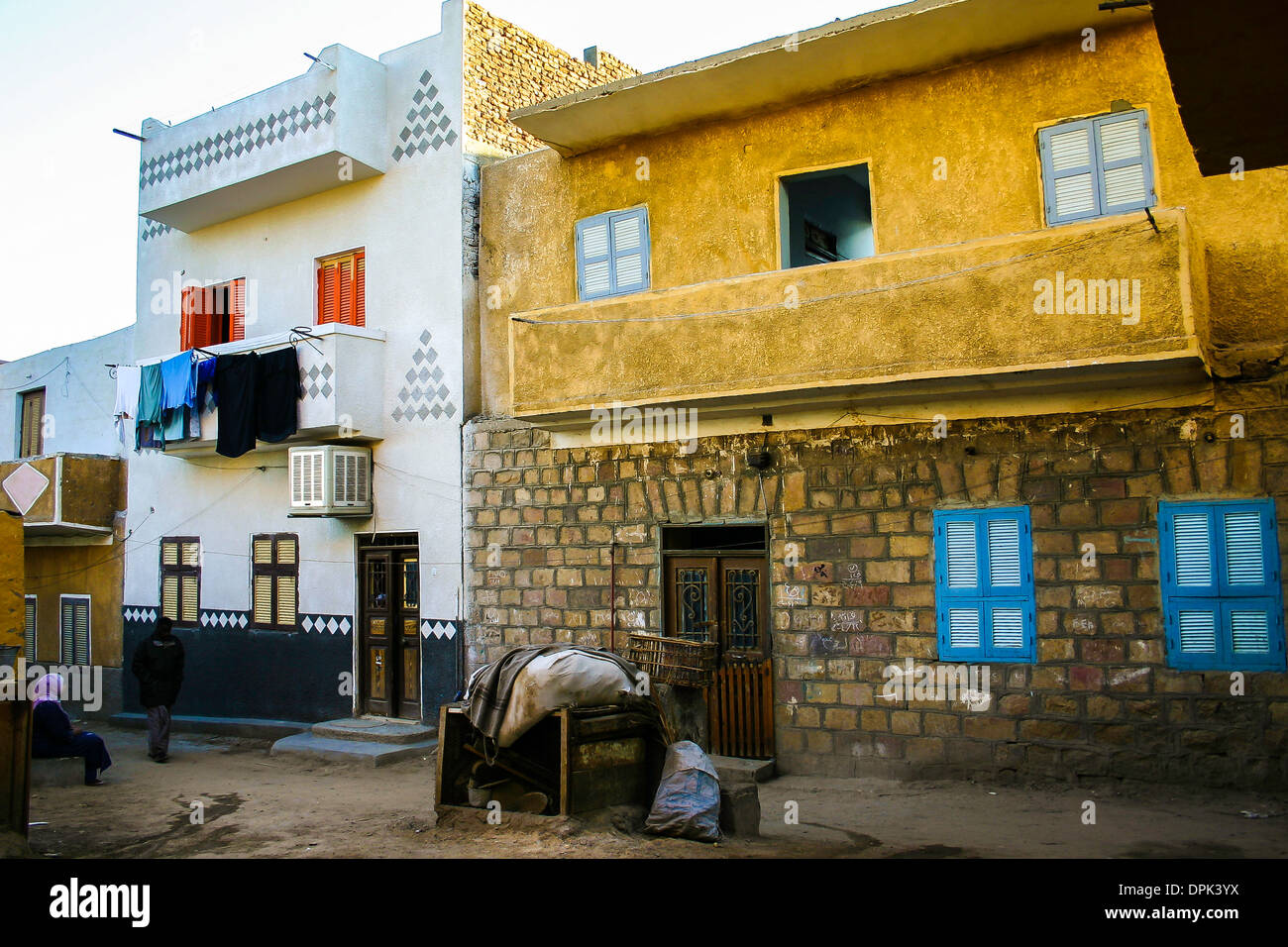 Colorful buildings and homes on Elephantine Island in Aswan, Egypt ...