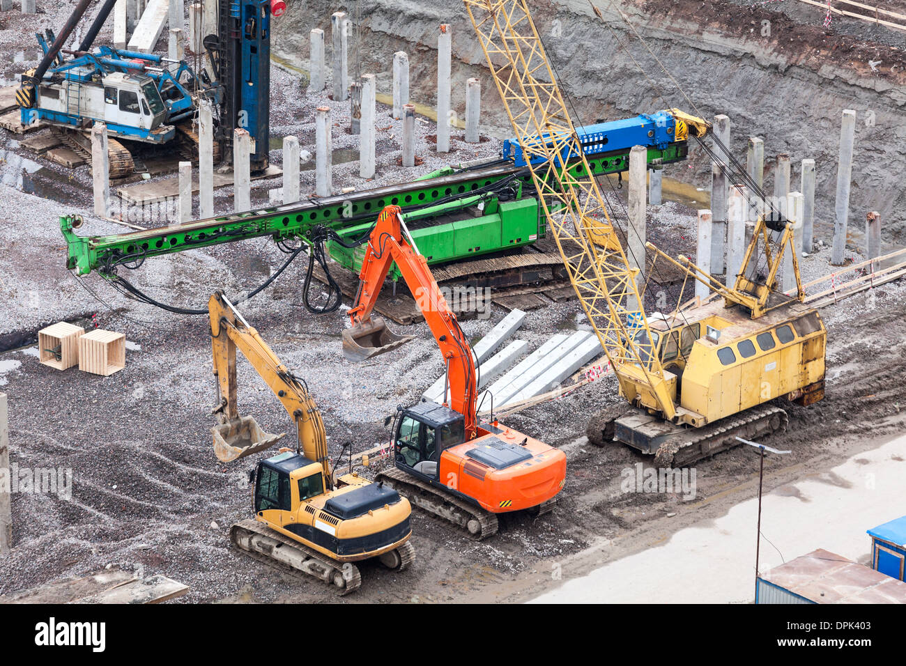 Special construction machinery on the construction site Stock Photo - Alamy