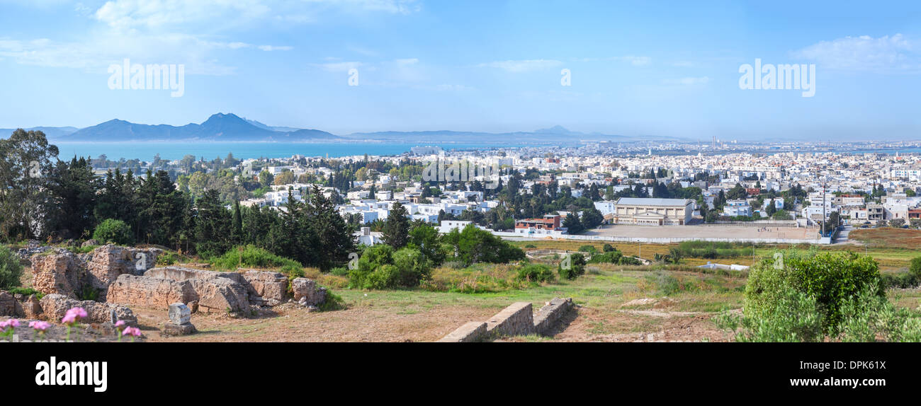 View of the city of Carthage from the Byrsa hill, from the side of the ...