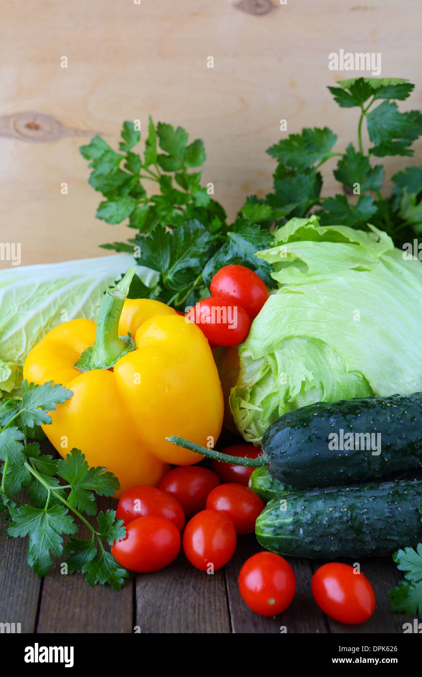 vegetable crop - cabbage, peppers, herbs, food Stock Photo - Alamy