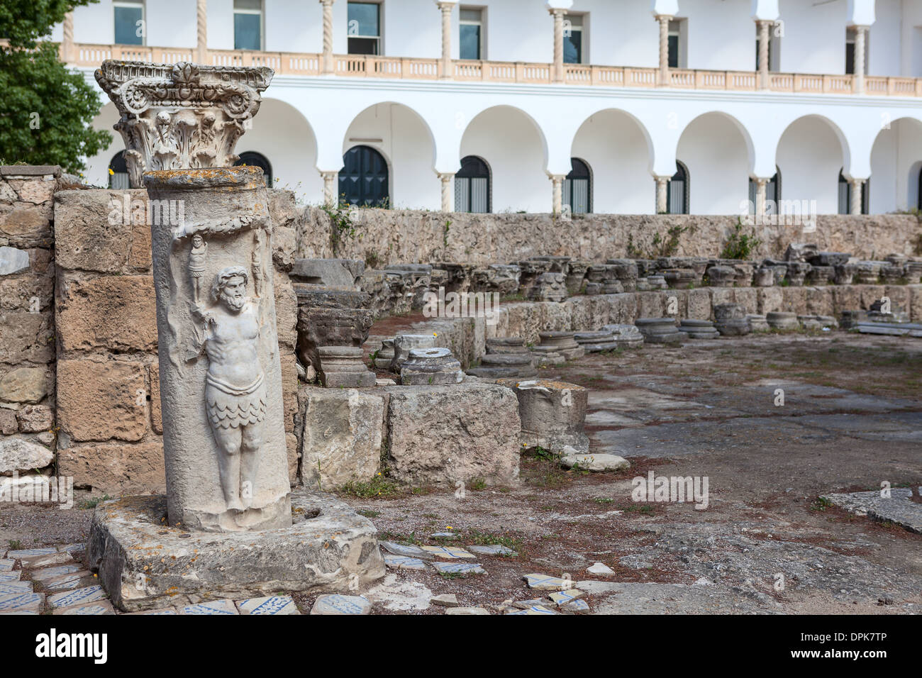 Remains of columns in the gardens of the Historical Museum in Carthage ...