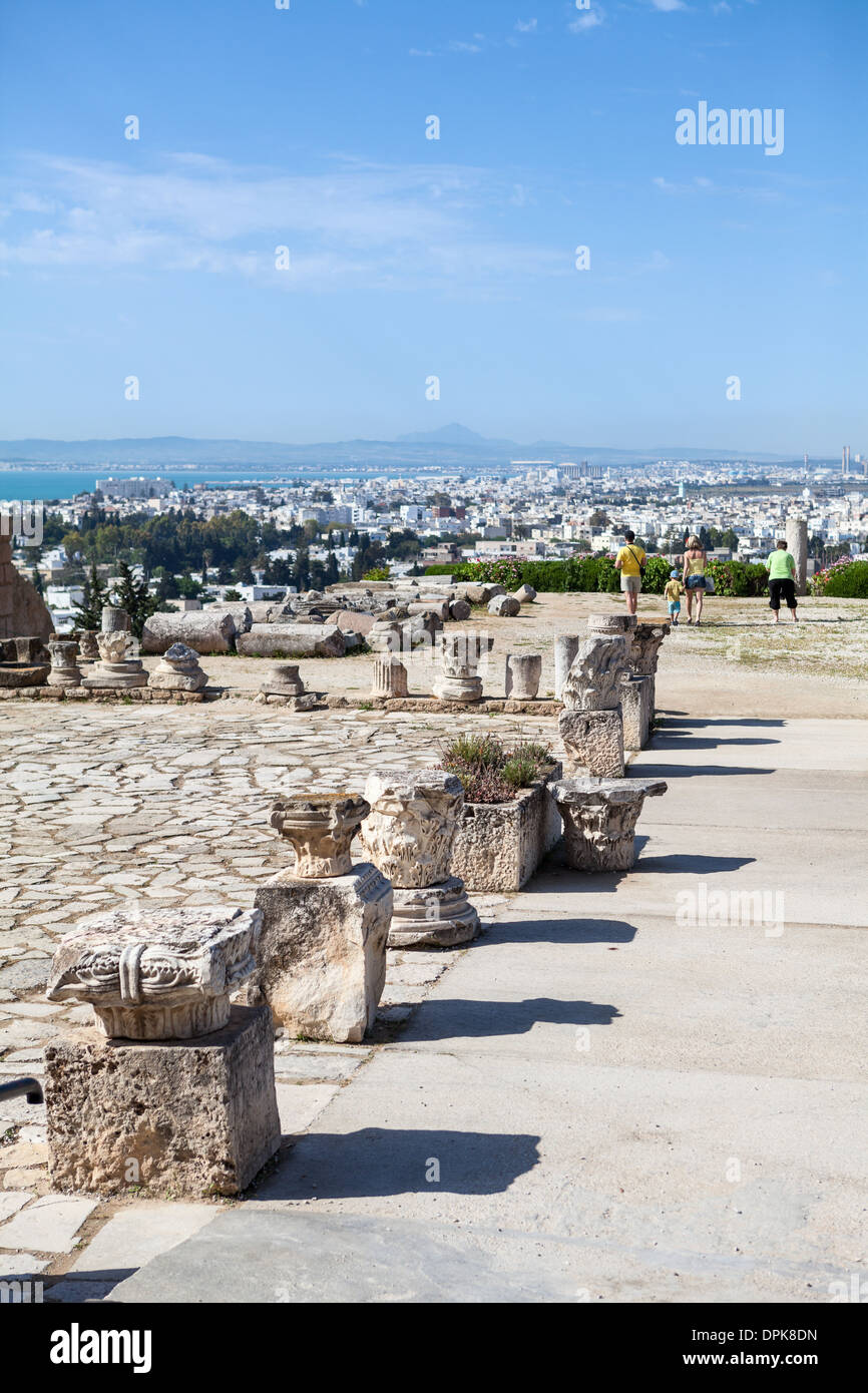 Ruins of an ancient Carthaginian civilization. At the top of Birsa hill ...