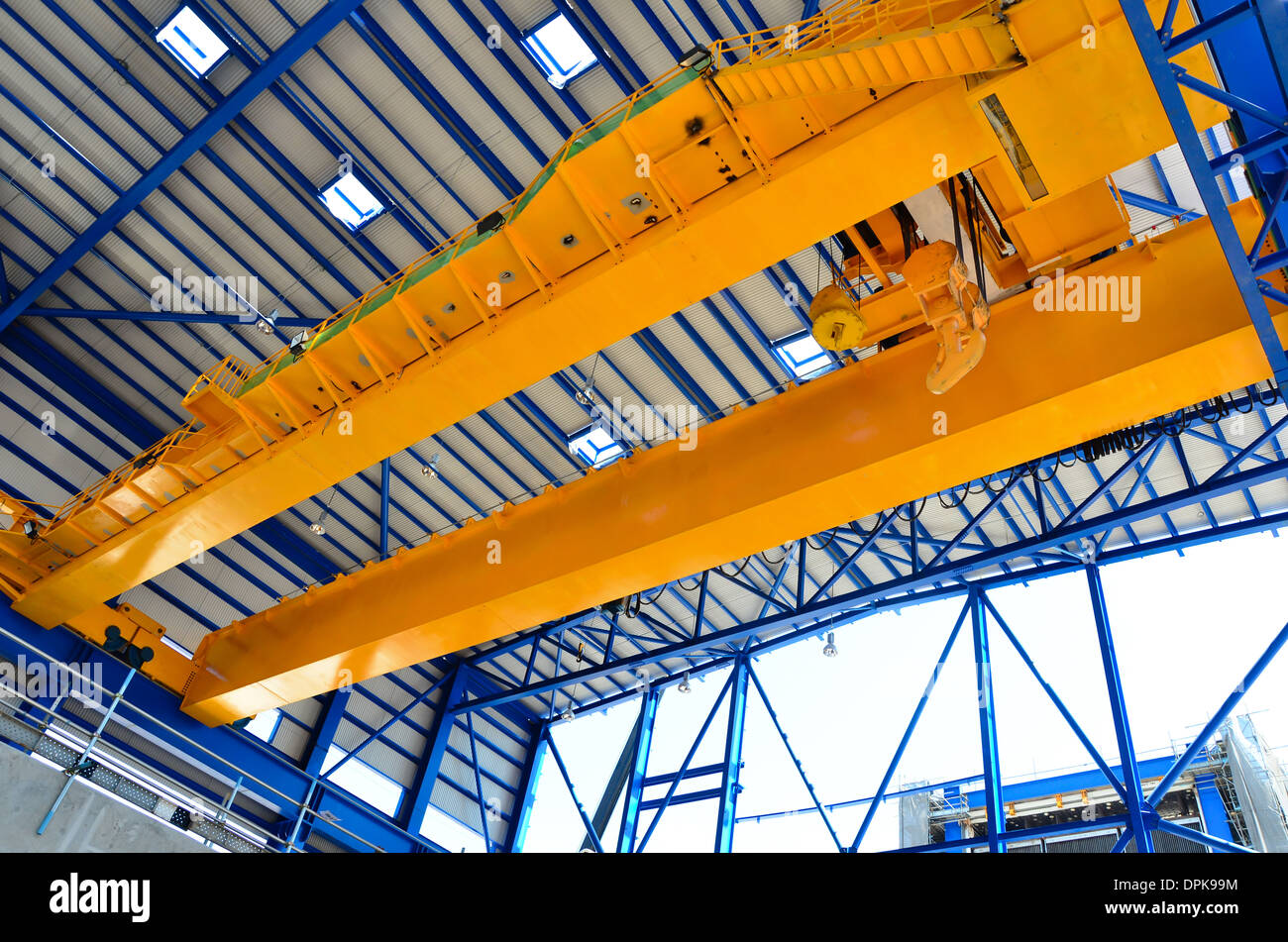 Factory overhead crane Stock Photo - Alamy