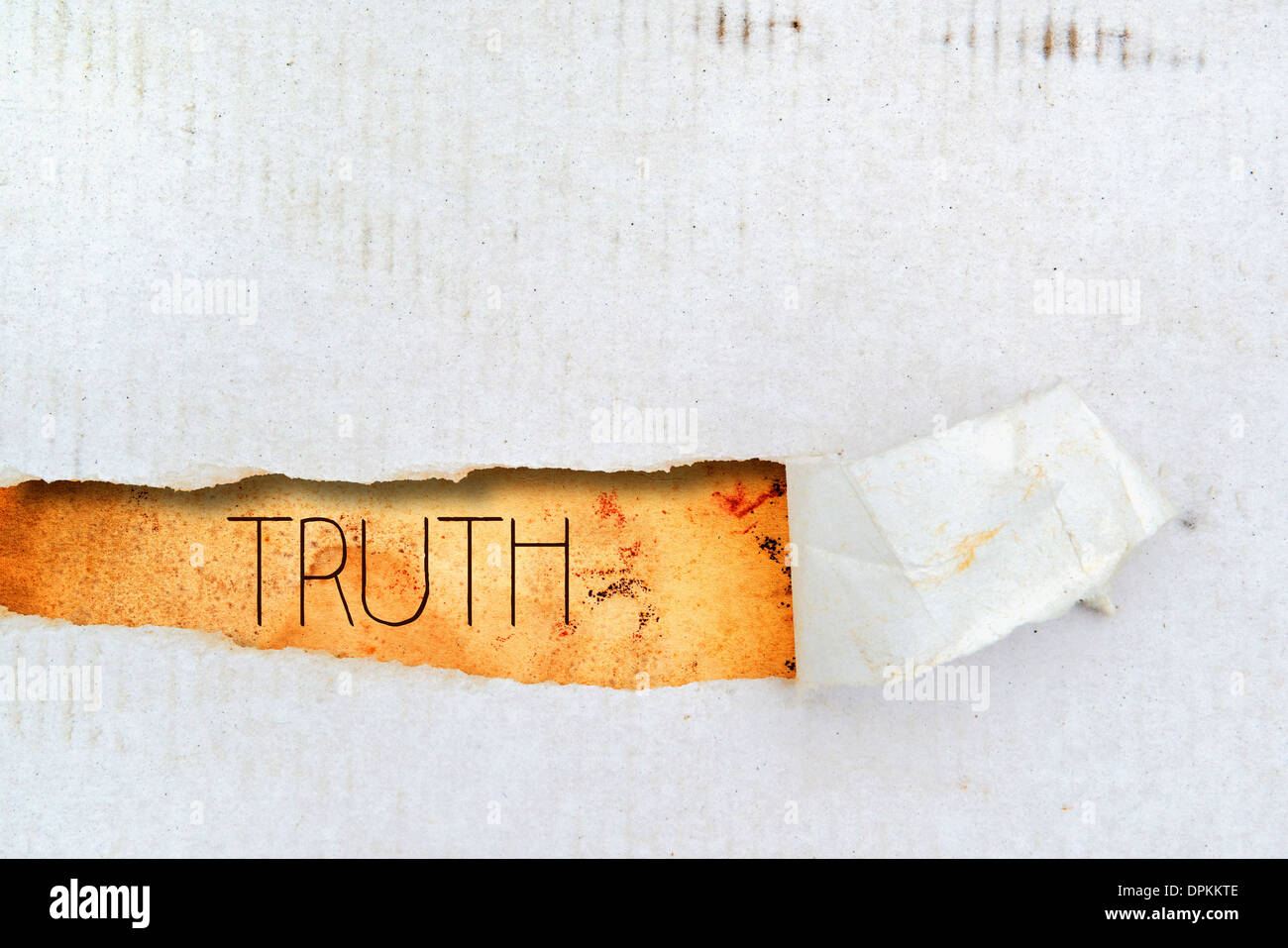 Truth title on old grunge torn paper Stock Photo - Alamy