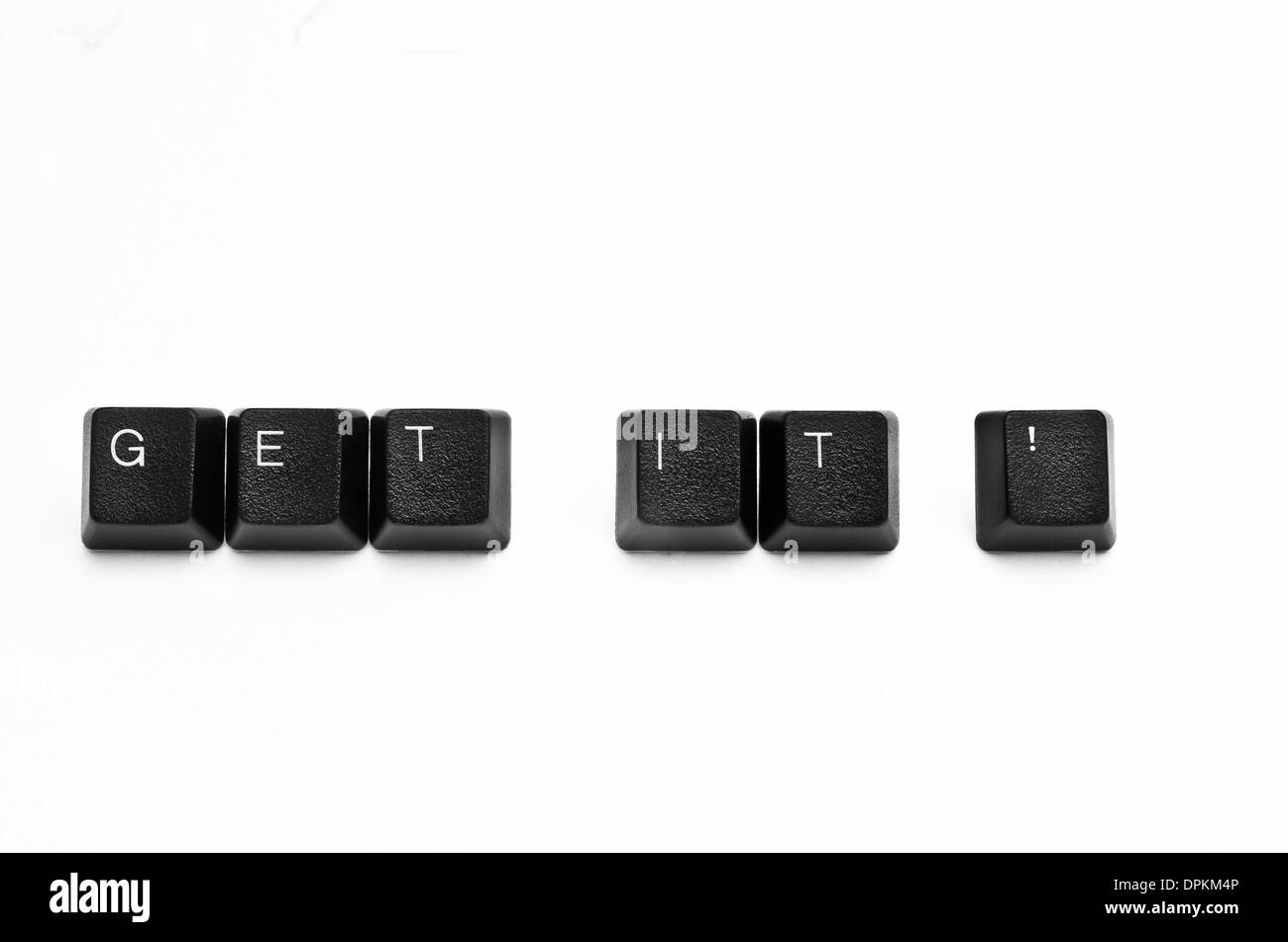 Words created with computer keyboard buttons on white background Stock ...