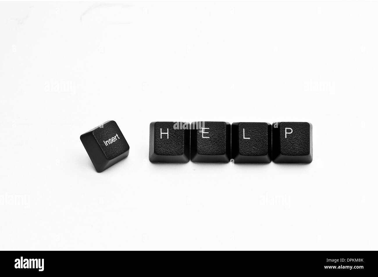 Words created with computer keyboard buttons on white background Stock ...