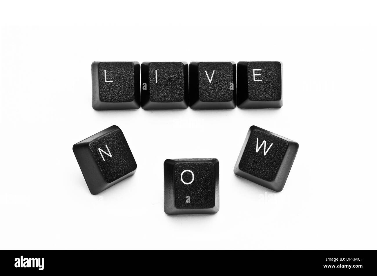 Words created with computer keyboard buttons on white background Stock ...