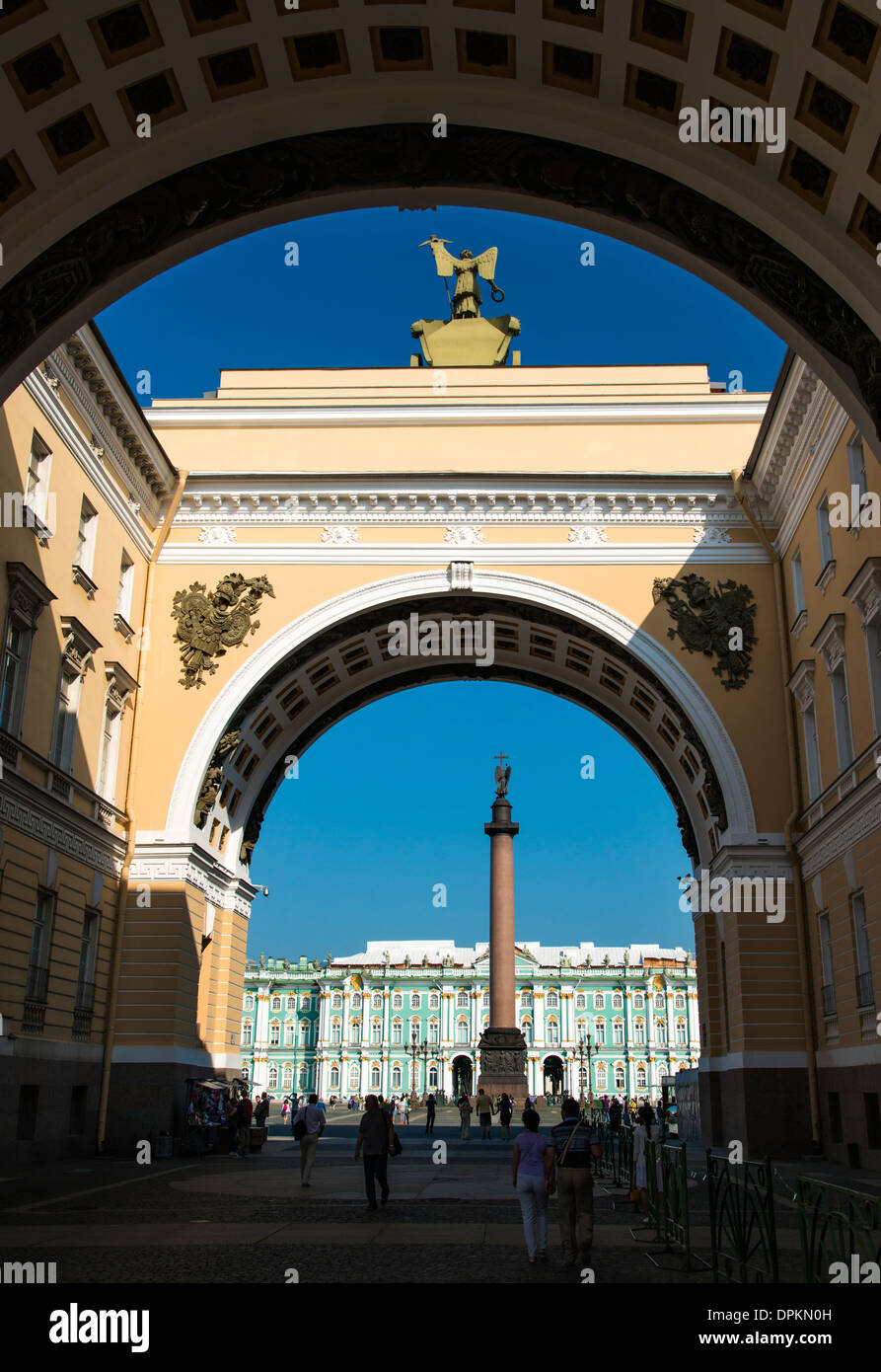 A view towards Palace square, Alexander Column and The State Hermitage ...