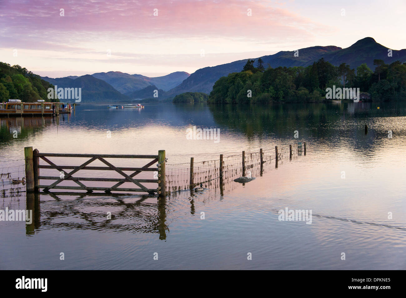 Derwent water sunset keswick cumbria hi-res stock photography and ...