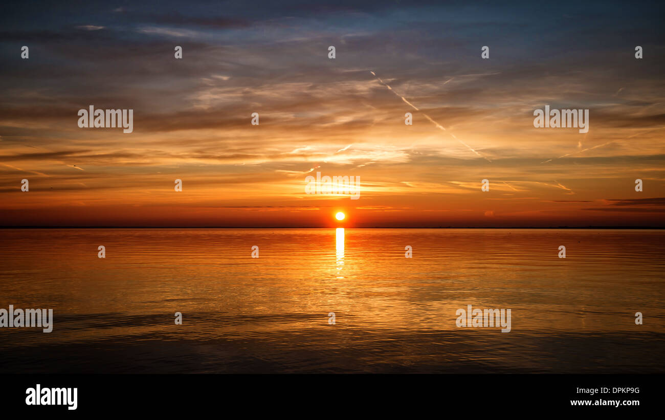 Beautiful sunrise landscape with trees Stock Photo - Alamy