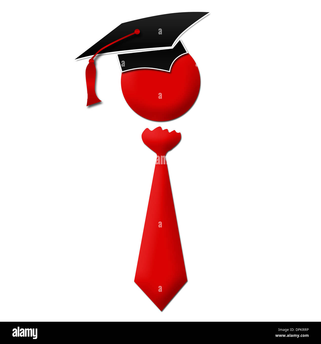 Human Icon with Tie and Hat Stock Photo - Alamy