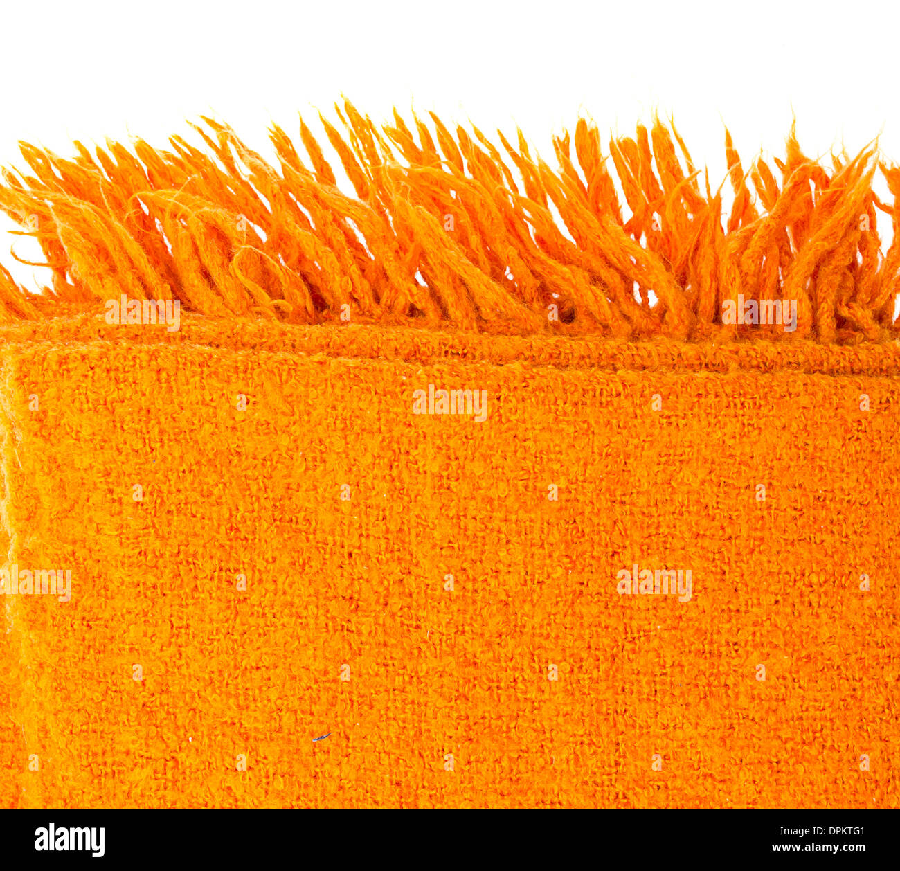 Orange plaid wool over white Stock Photo - Alamy