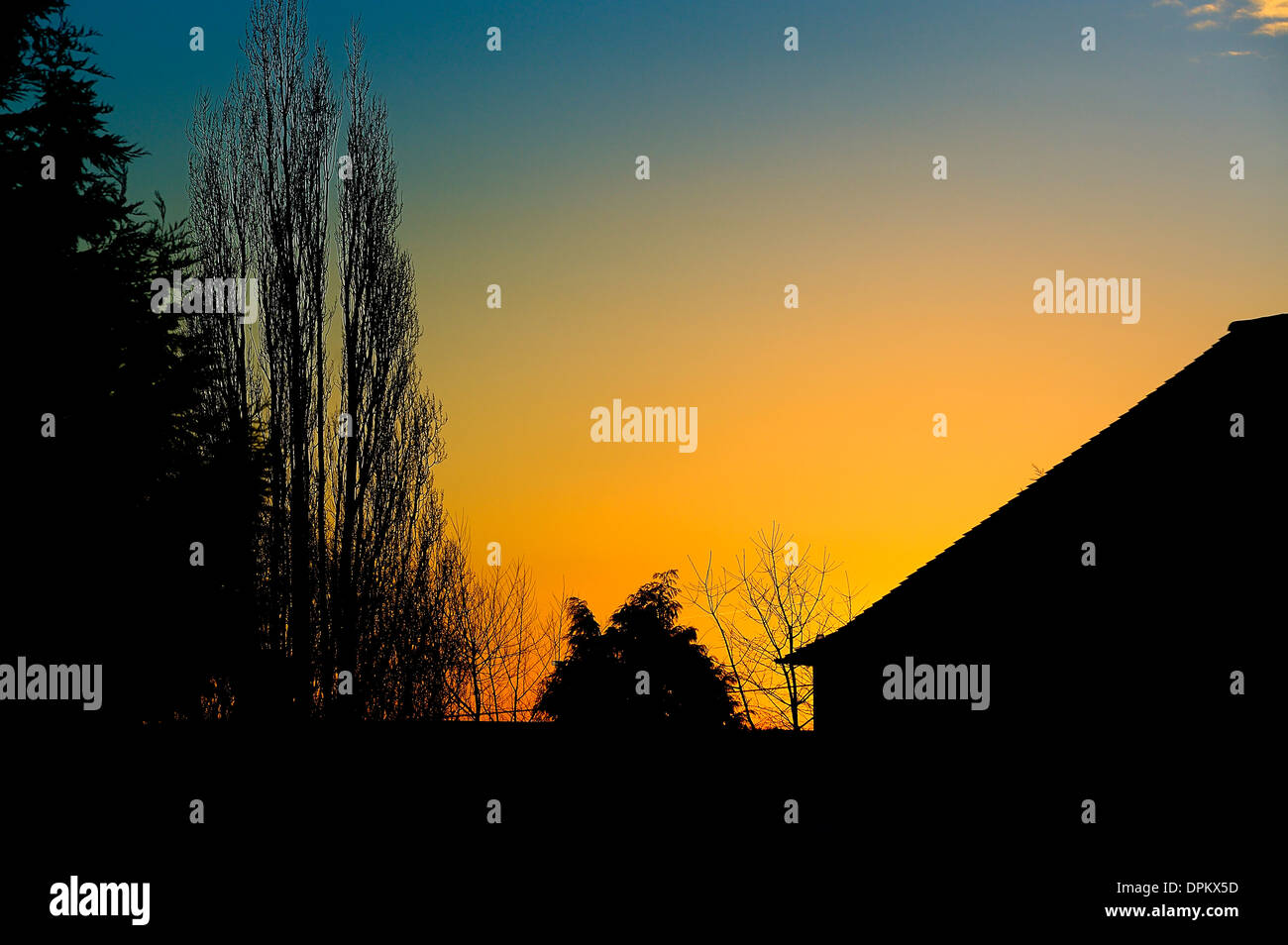 Morning Sunrise over an suburban housing estate Nottingham England uk ...